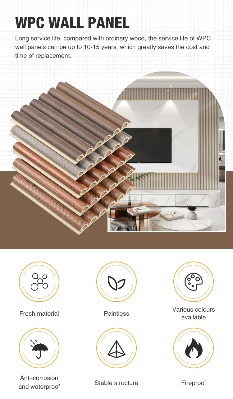 Wpc Wall Panel Fluted Interior Cladding Board For Interior And Exterior ...