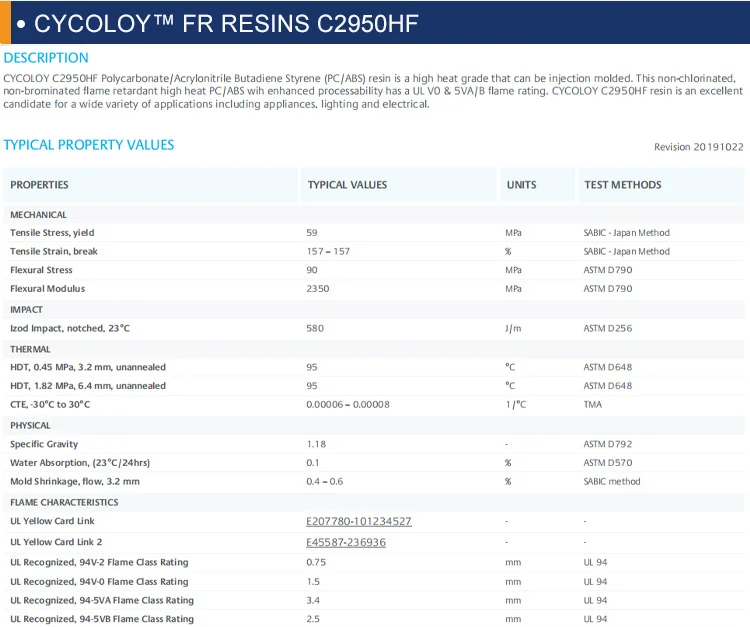 Flame Retardant Polycarbonate/acrylonitrile Butadiene Styrene Pc+abs Pc Abs Resin Cycoloy ...