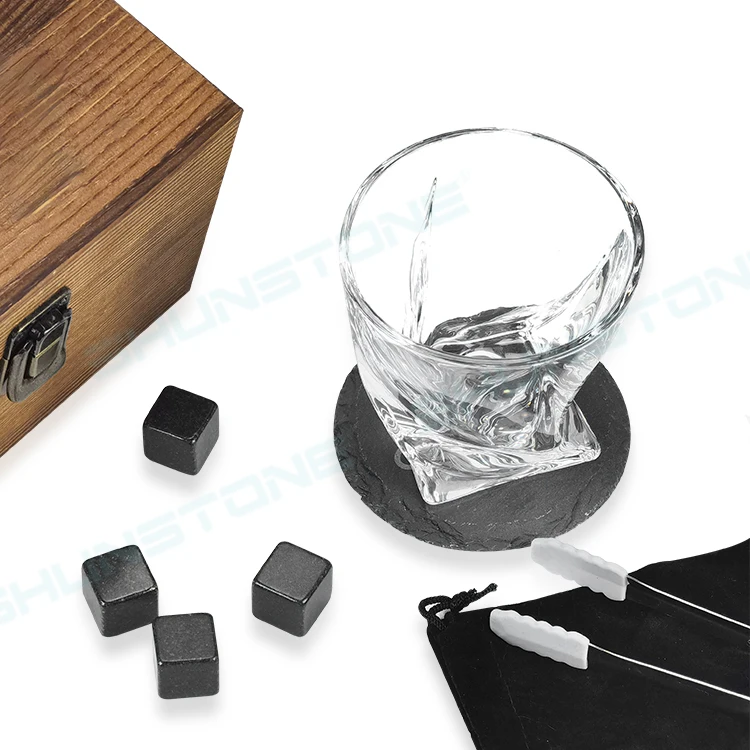 Wholesale Custom Basalt Whiskey Stone Slate Coaster Twisted Whisky ...