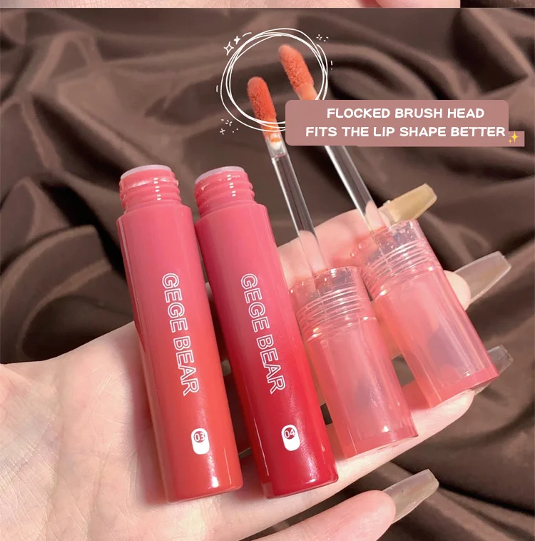 Gege Bear Velvet Mattes Soft Lip Glaze Moisturizing Easy To Color Lip