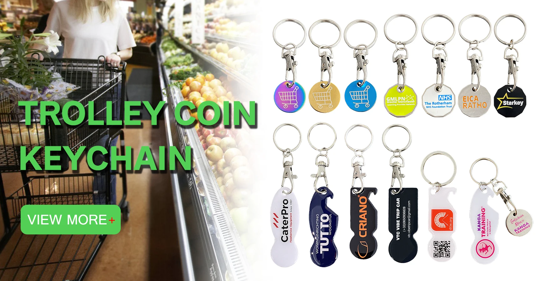 Custom Design Supermarket Shopping Cart Token Key Chain Trolley Token ...