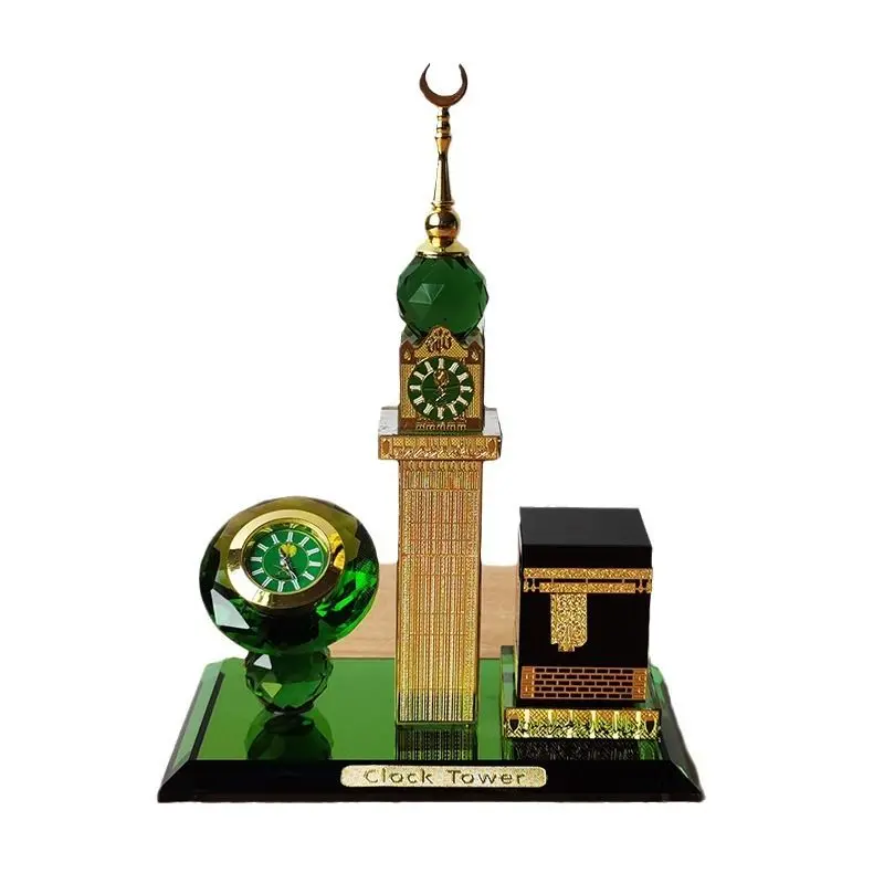 Muslim Kaaba Crystal Four Sided Clock Heavenly Islamic Crafts Tower ...