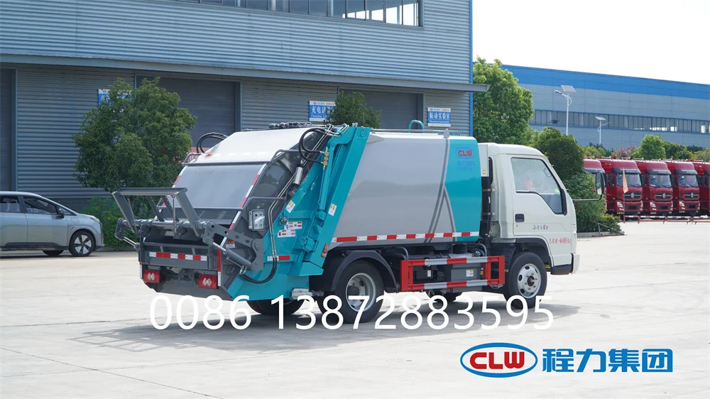 RHD FORLAND 4x2 Diesel Manual Trash Truck 3m3 Compactor with Hook Lift ...