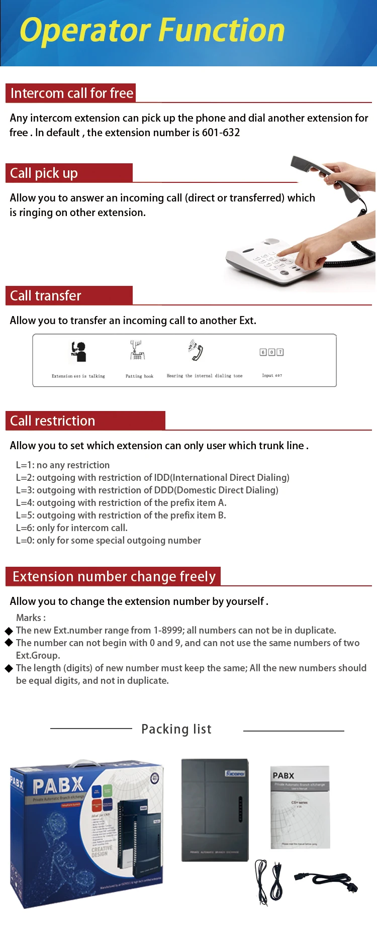 Excelltel Expandable Intercom Pabx Pbx Telephone Exchange Hotel System ...