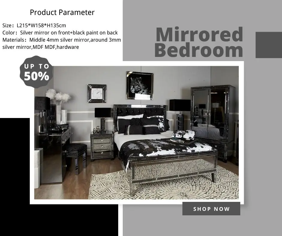 Crushed Diamond Bedroom Set - Stylish & Comfortable
