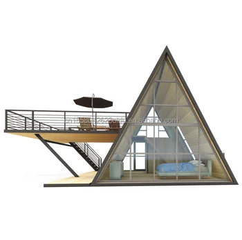 Deluxe Steel Structure Small Wooden House Triangle Modular ...