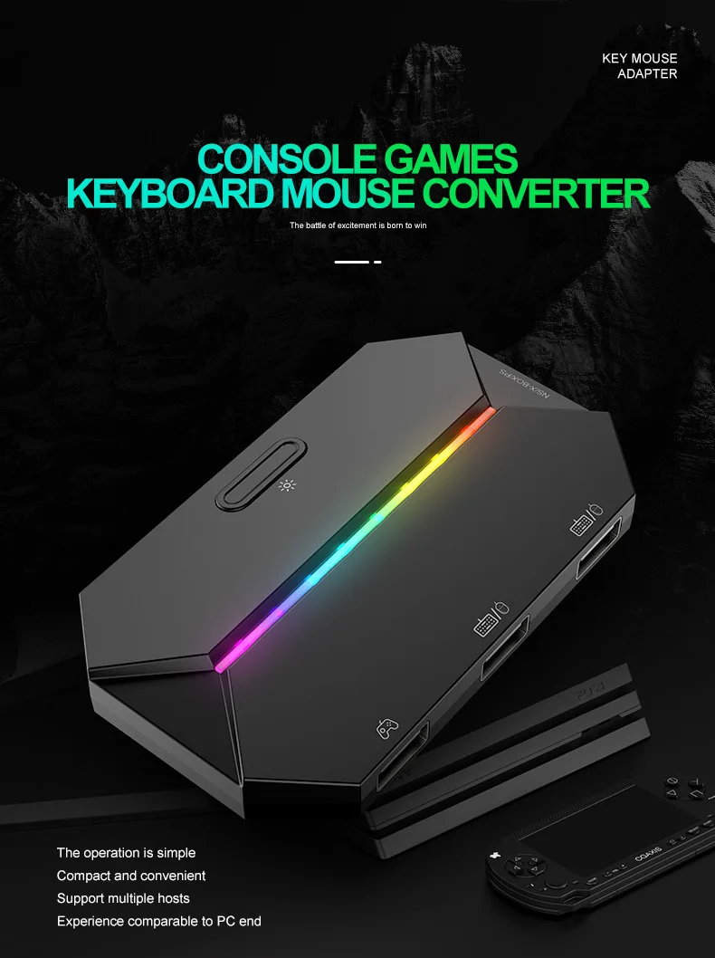 G6L RGB Gaming Keyboard Mouse Converter Adapter Wired Game Controller ...