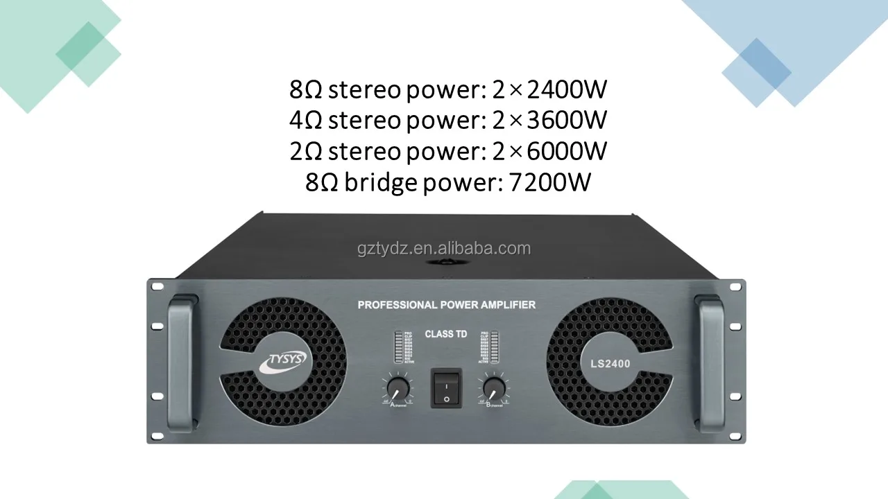 2400W 2 Channel Class D Professional Amplifier for Large Performances ...