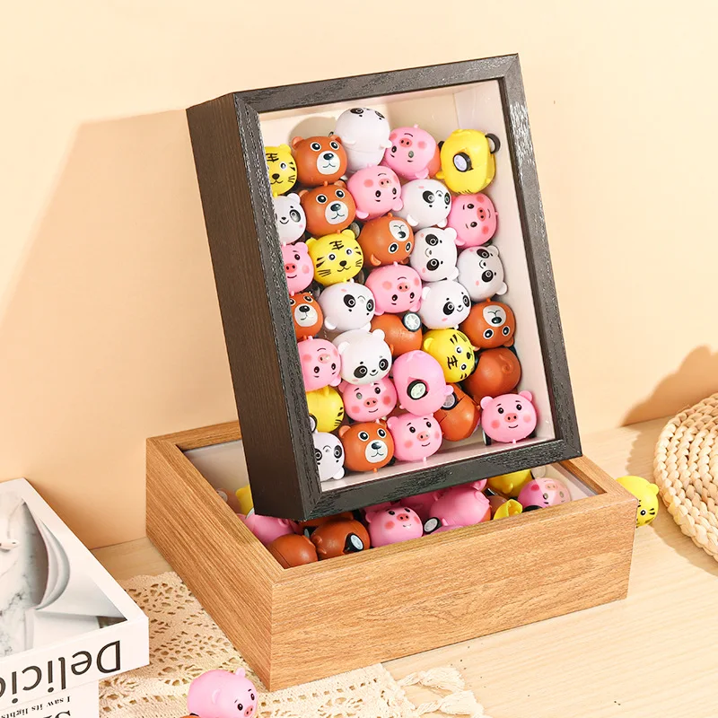 Wood Frames Blind Box Storage - Wall-Mounted Display Rack