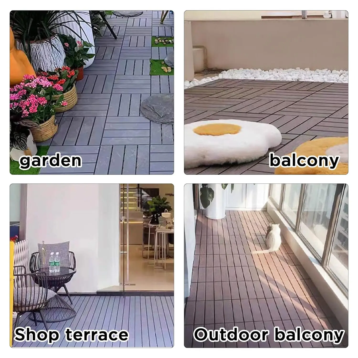 Low Maintenance Outdoor Flooring Tiles Waterproof Wpc Decking Tiles ...