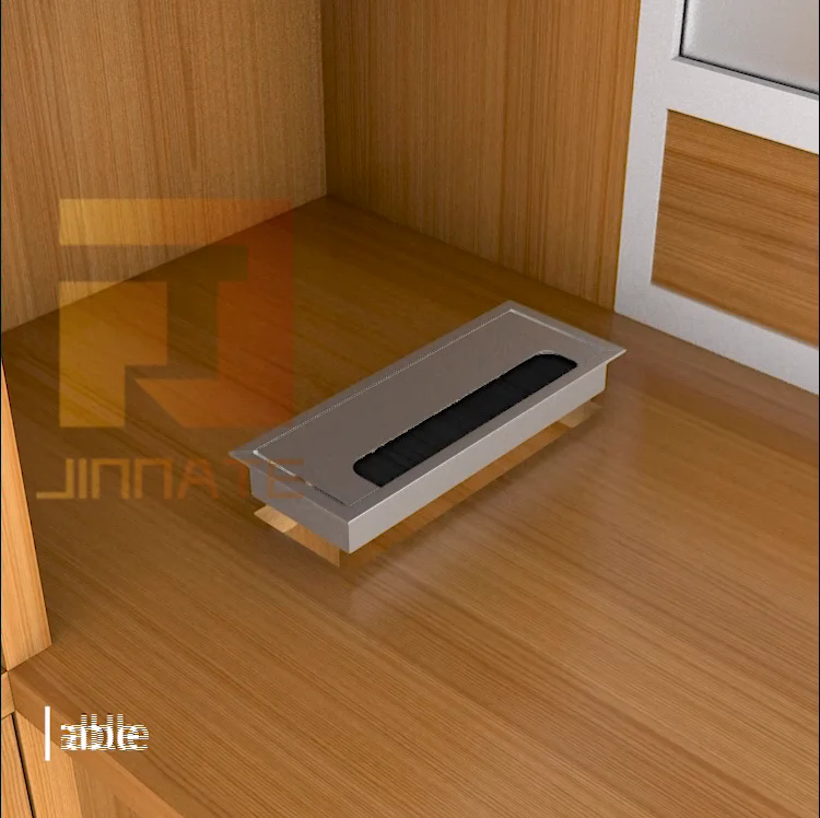 Aluminum Metal Rectangle Wire Cable Grommet Hole Desk Cable Grommet ...