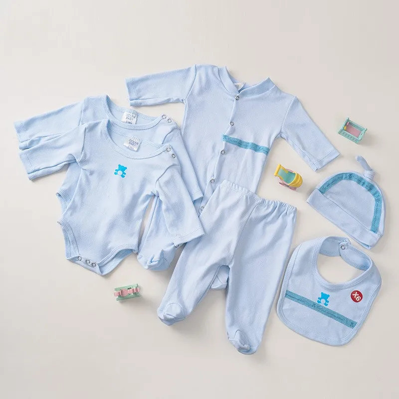 Custom 6 Pcs /Set Infant Baby Clothing Set 100% Cotton New Born Baby ...