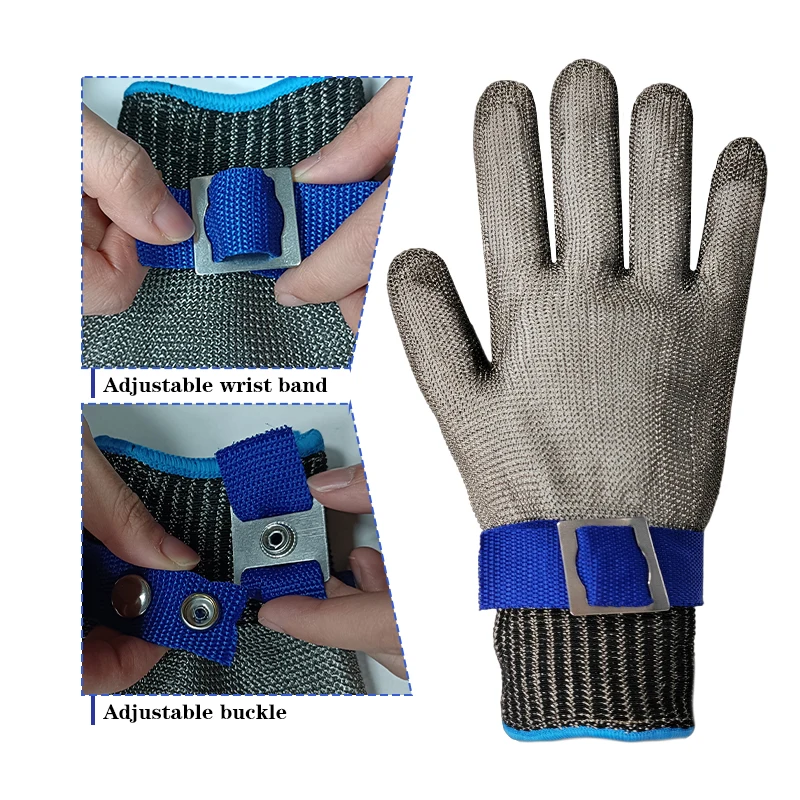 A9 Anti Cut Resistant Glove Food Grade Stainless Steel Wire Mesh Metal ...