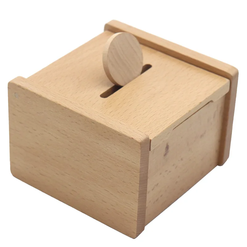Montessori Wooden Coins Matching Box With 5 Coins Preschool Learning ...