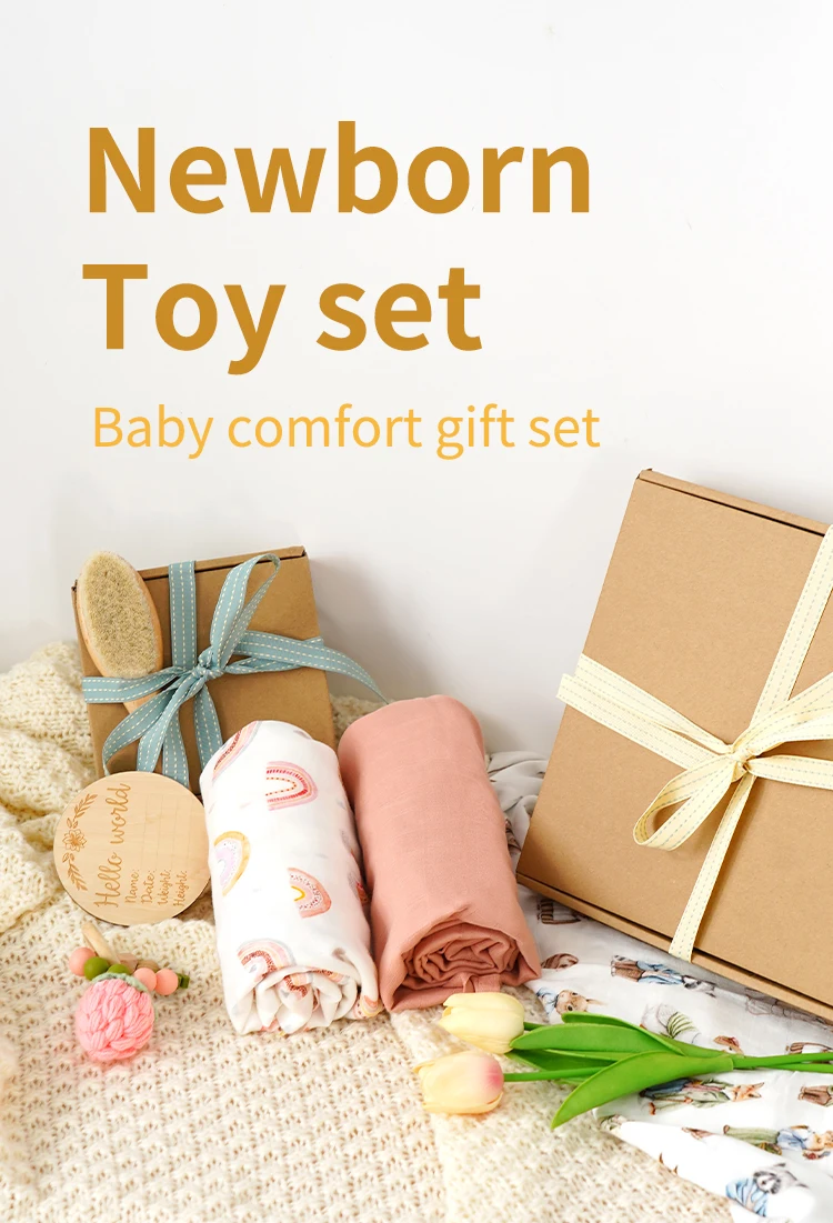 Popular Newborn Baby Blanket Gift Set Low Moq Muslin Swaddle Blanket ...