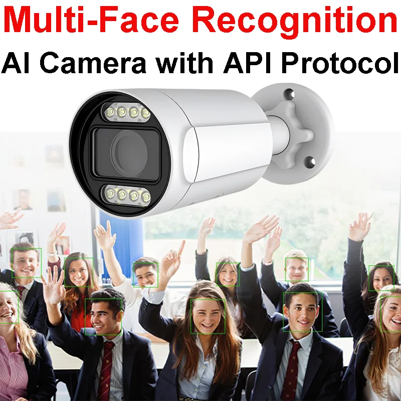 5MP 8MP Multi-Facial Recognition POE IP Camera for Attendance ...