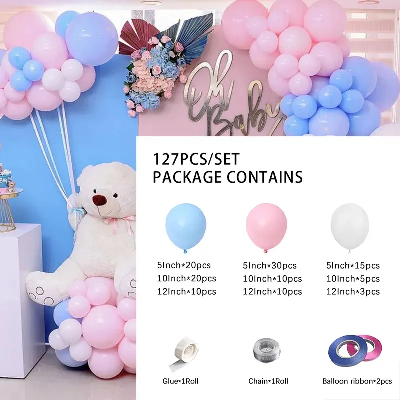 Baby Shower Latex Balloon Garland Arch Kit Birthday Party Supplies ...