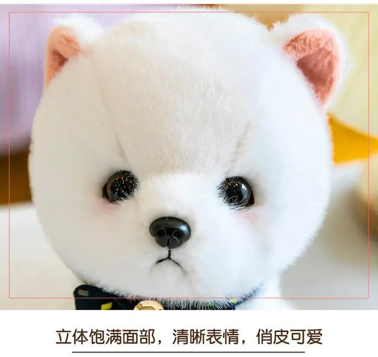 Cute Simulation White Pomeranian Plush Dog Toys Shiba Inu Dog Peluche ...
