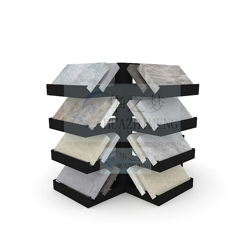 Custom Quartz Sample Metal Display Racks Floor Standing Ceramic Tile ...