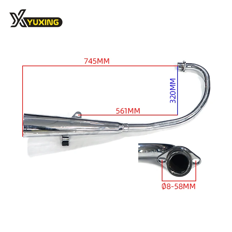 Universal GN 125 CC Motorcycle Steel Exhaust Systems Accessories Part ...
