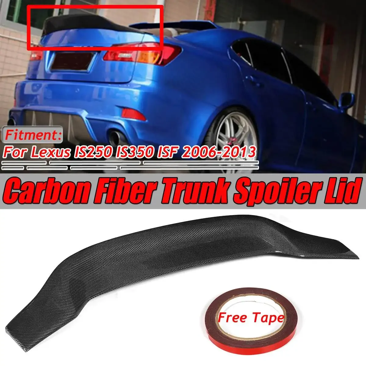 DuckBill HighKick Real Carbon Fiber Car Rear Trunk Boot Lip Spoiler ...