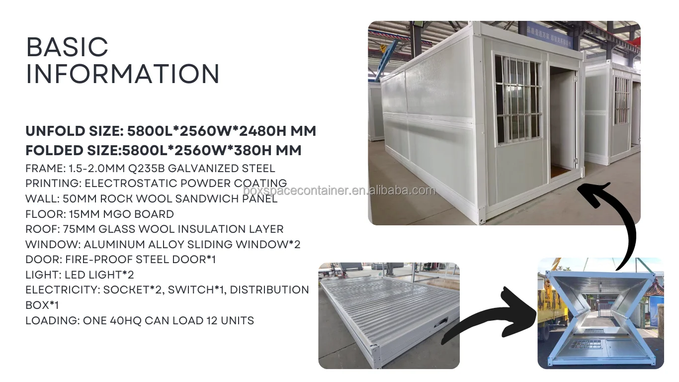 New Arrive Ready Made Foldable Container House 20ft Portable Folding ...