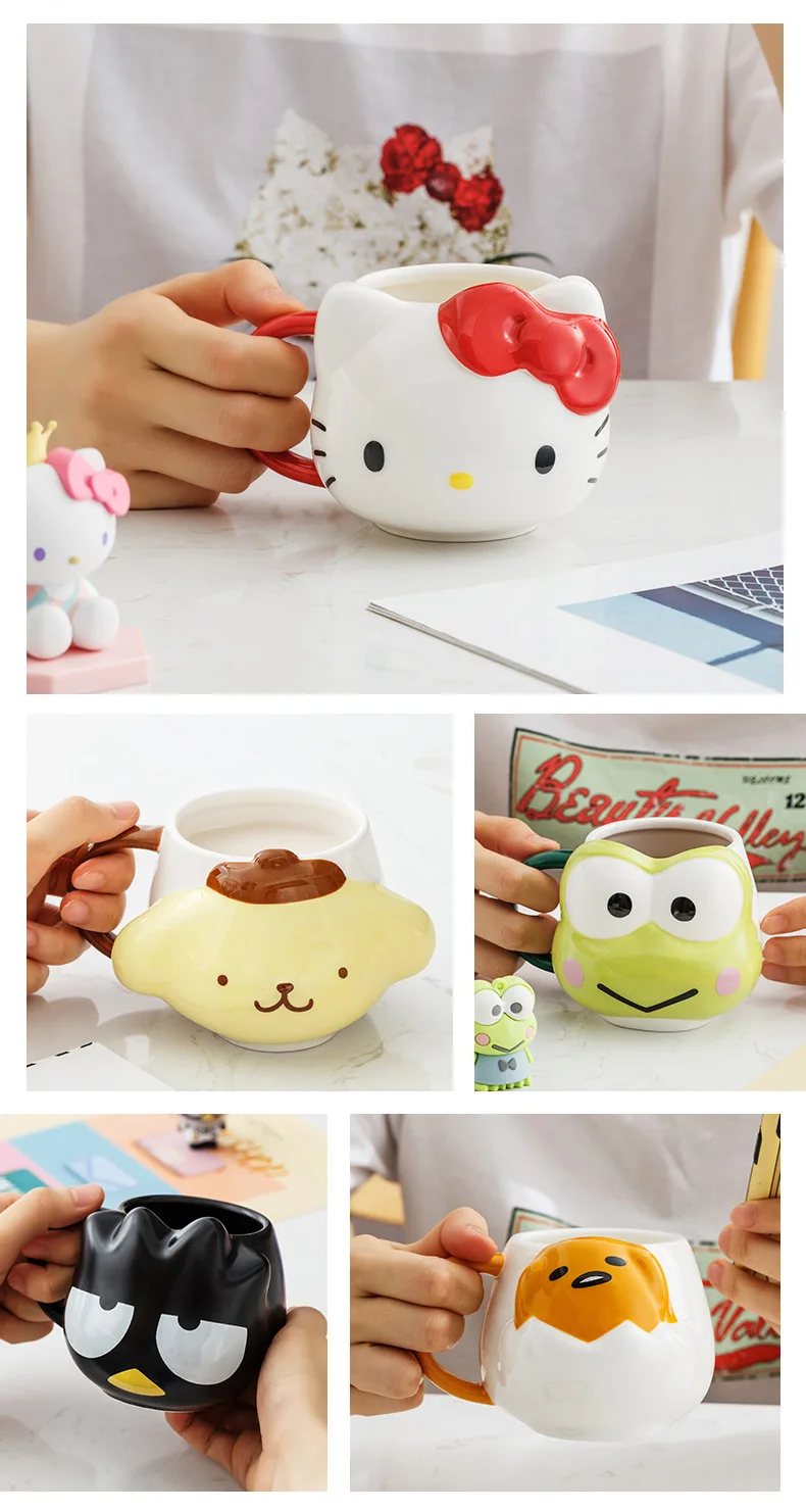Dhf456 Sanrioo Cute Ceramic Coffee Mug Decorative Ceramic Three ...