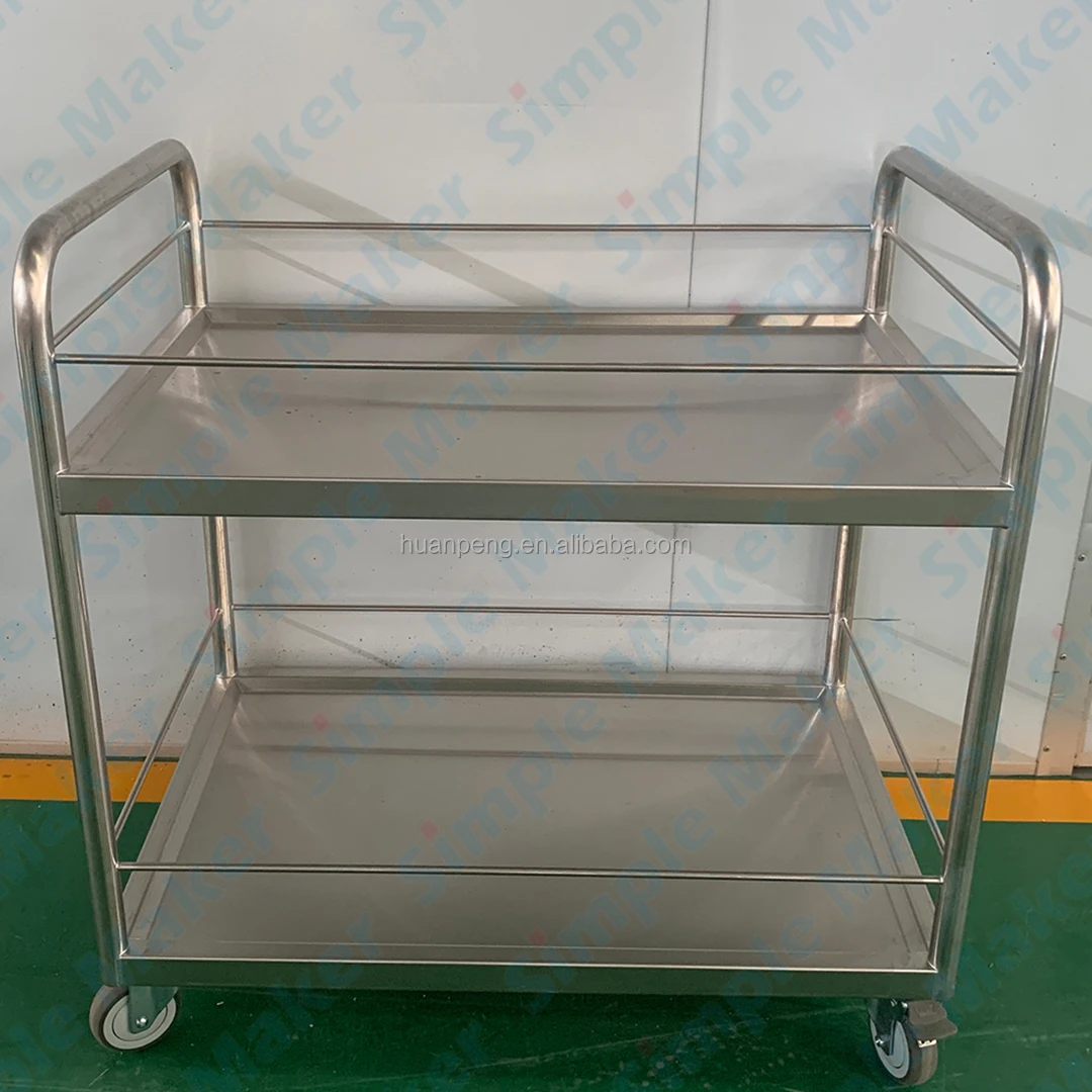 Stainless Steel Square Tube Stackable Serving Trolley Kitchen And ...