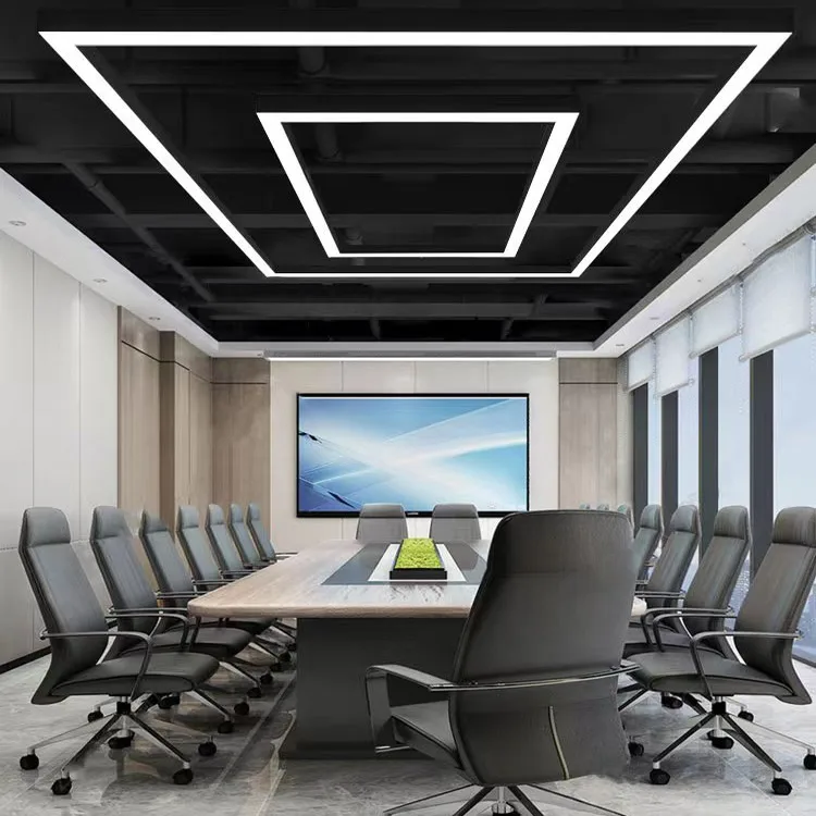 Commercial Rectangular Linear Pendant Light Long Bar Lights Seamless Connection Dimmable ...