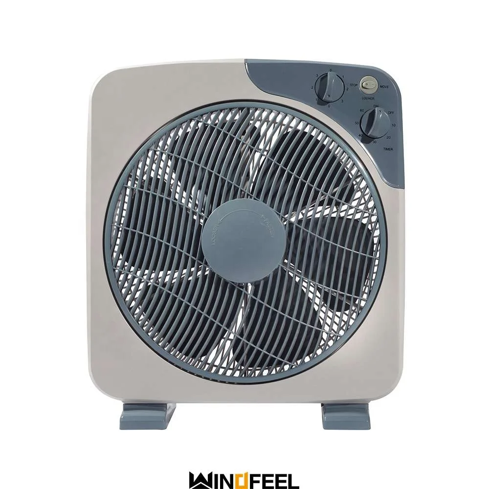 3 Speed 6 Plastic Blade Aluminum Motor Blue Color 12 Inch Box Fan With ...