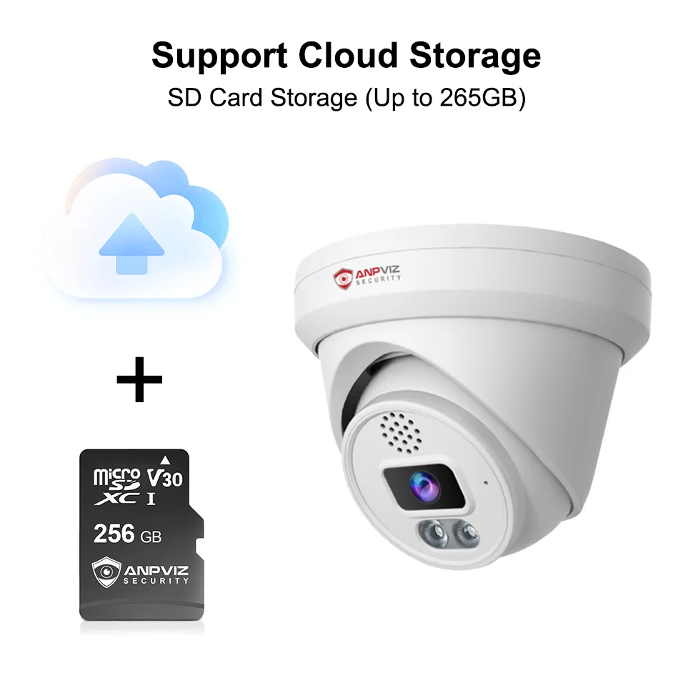 Anpviz 6mp Ip Camera Security Turret Poe Outdoor Camera Smart Red And ...