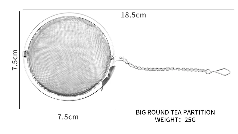 304 Stainless Steel Tea Ball Set With Fine Mesh Thickened Chain Link ...