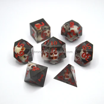Hell Skeleton Necromancer Dnd Dice Sharp Resin Dice Set D20 Dungeons ...