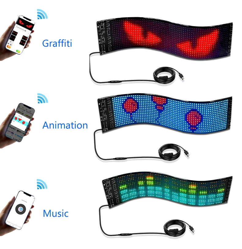 Programmable Flexible LED Matrix Panels for Car Windows