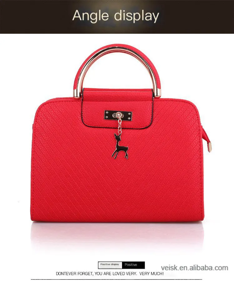 Pu Fawn Twill Iron Ring Handbag Shoulder Bag Luxury Female Handbag For ...