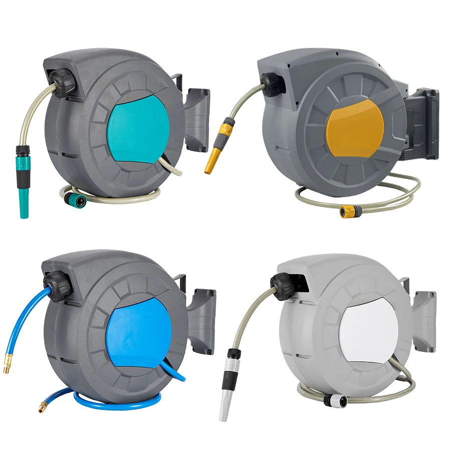 Auto Pvc Wall Mount Retractable Garden Water Pipe Hose Reel 20m Garden ...
