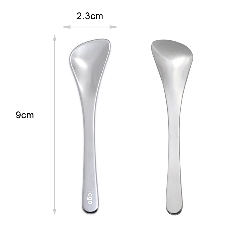 Reusable Stainless Steel Mini Metal Makeup Spoon Spatula Smooth Facial ...