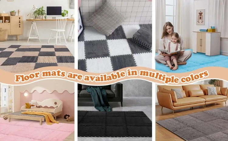 Fluffy Soft EVA Puzzle Sports Carpet Kids DIY Plush Floor Patchwork ...