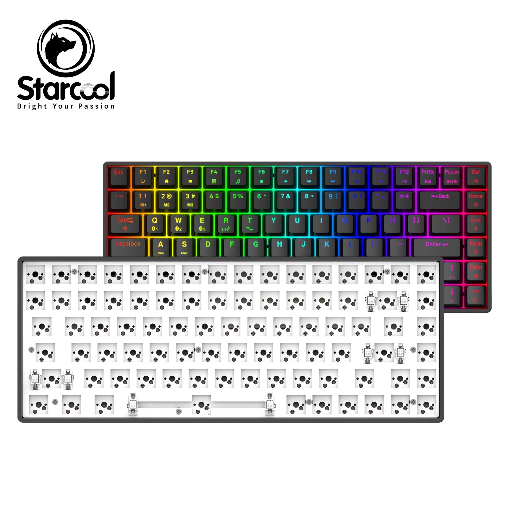 Wholesale Mechanical Keyboard Kit For Gaming 84 Keys RGB Light EVA Mute ...