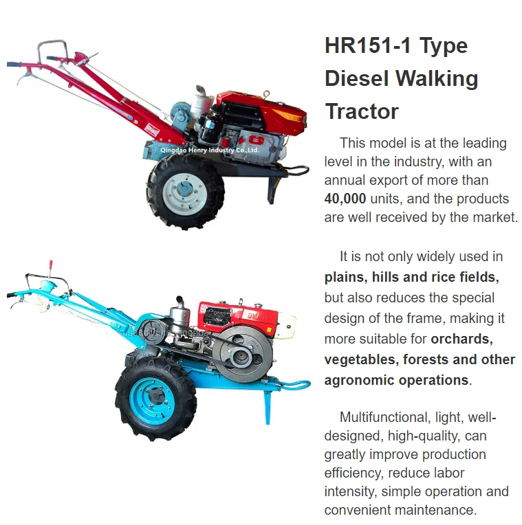 Mini Hand Power Tiller Walking Tractor Diesel Motocultor Electric ...