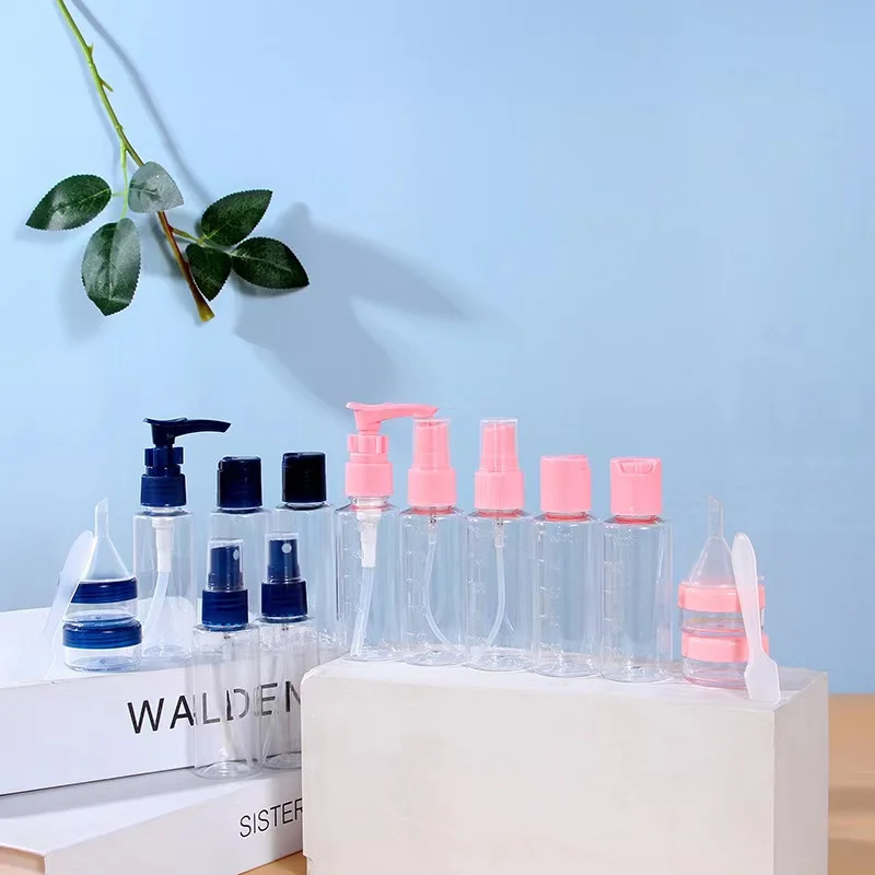 LOW MOQ 60ml 10g Portable pink Blue Red Travel Bottle Set Cosmetic ...