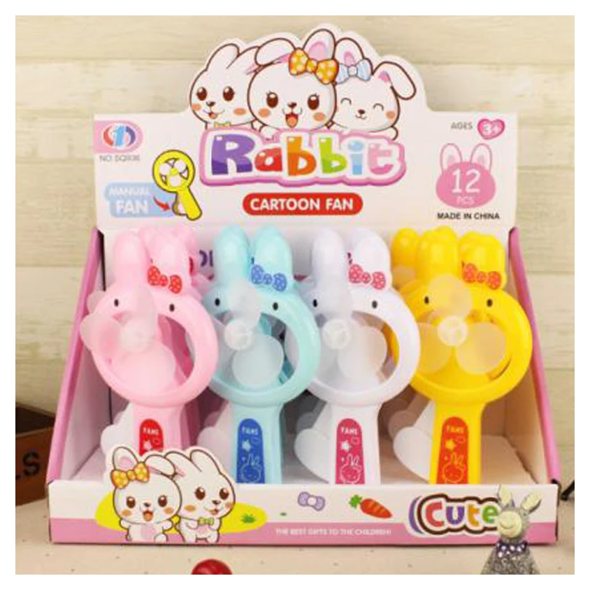 Small Gift Display Box Cartoon Rabbit Shape Fan Hand Pressure Portable ...