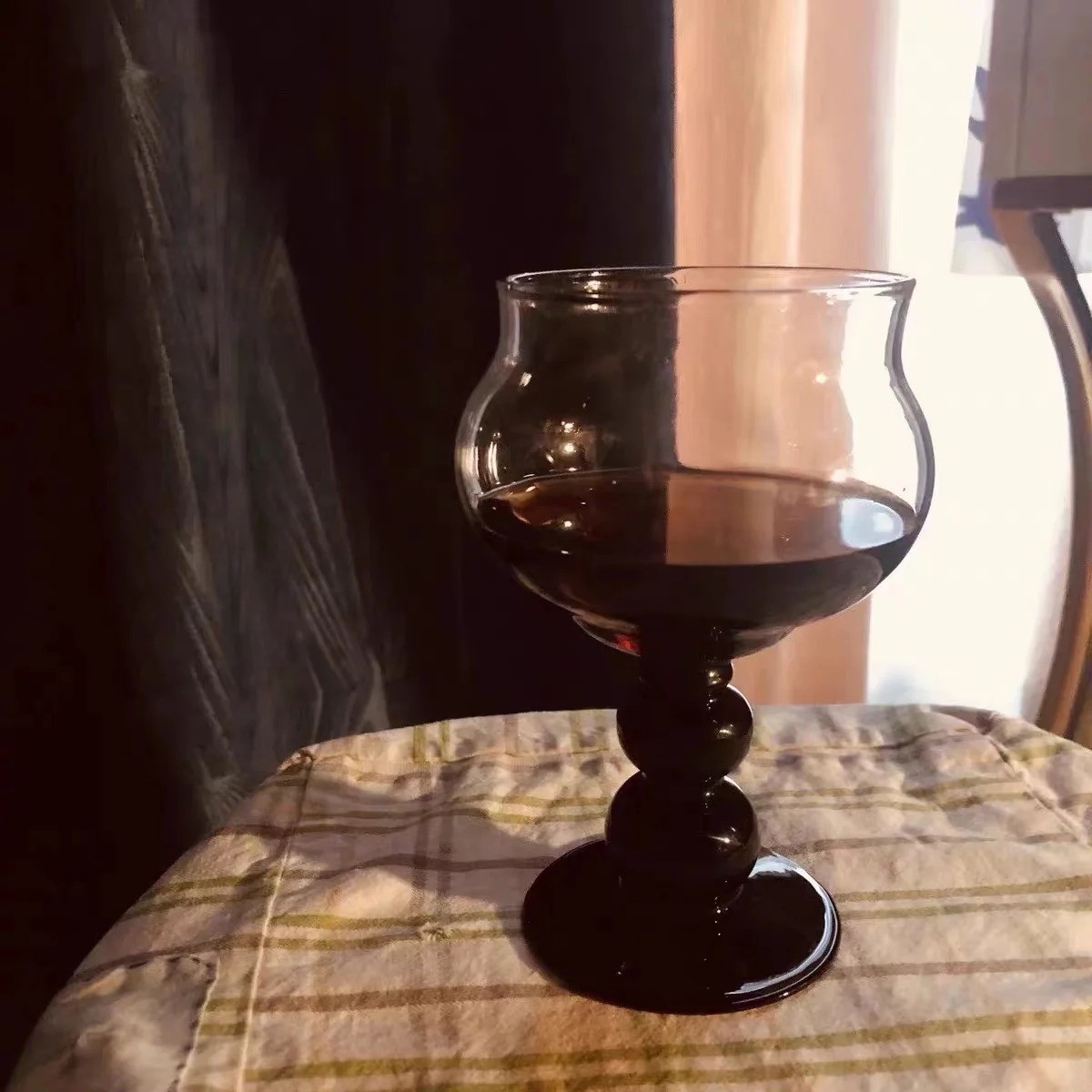 Custom Made Vintage Style Hand-blown Borosilicate Glass Goblet With ...