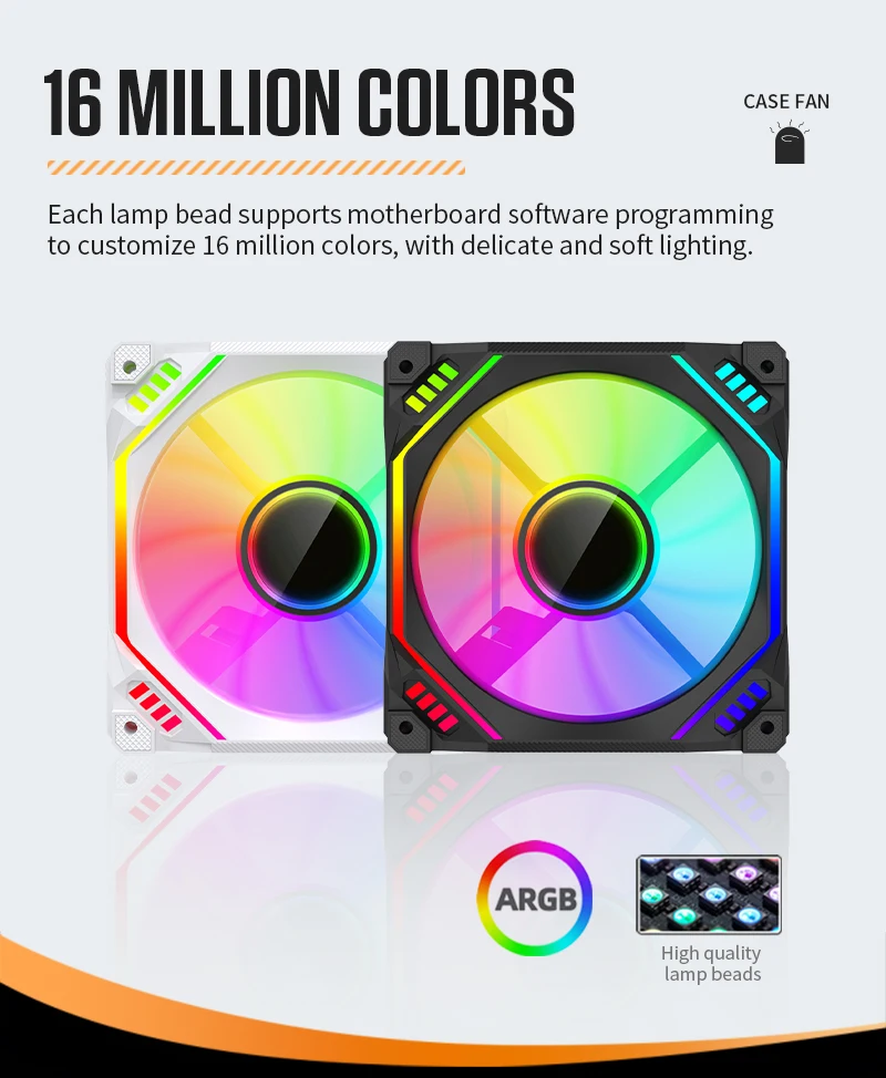 Lovingcool High Airflow Cpu Cooler 12025mm Rgb Colorful Led Light Fans ...