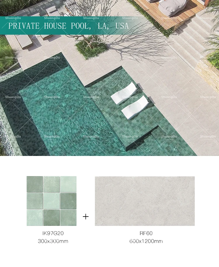 Bali Green Marble Look Pool Tiles - Durable & Stylish