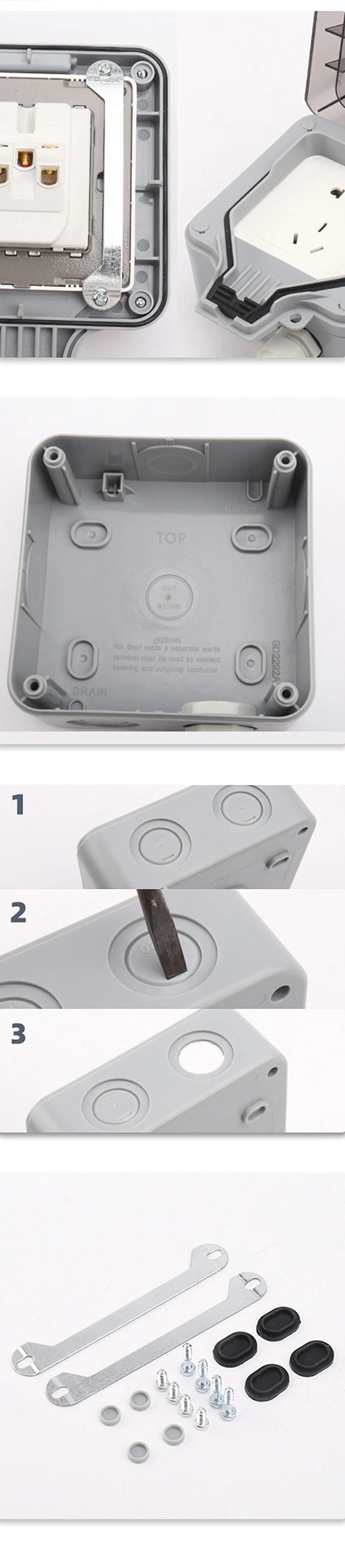 Surface Mounted Storm Proof Euro Power Sockets IP66 1 Gang Outdoor ...