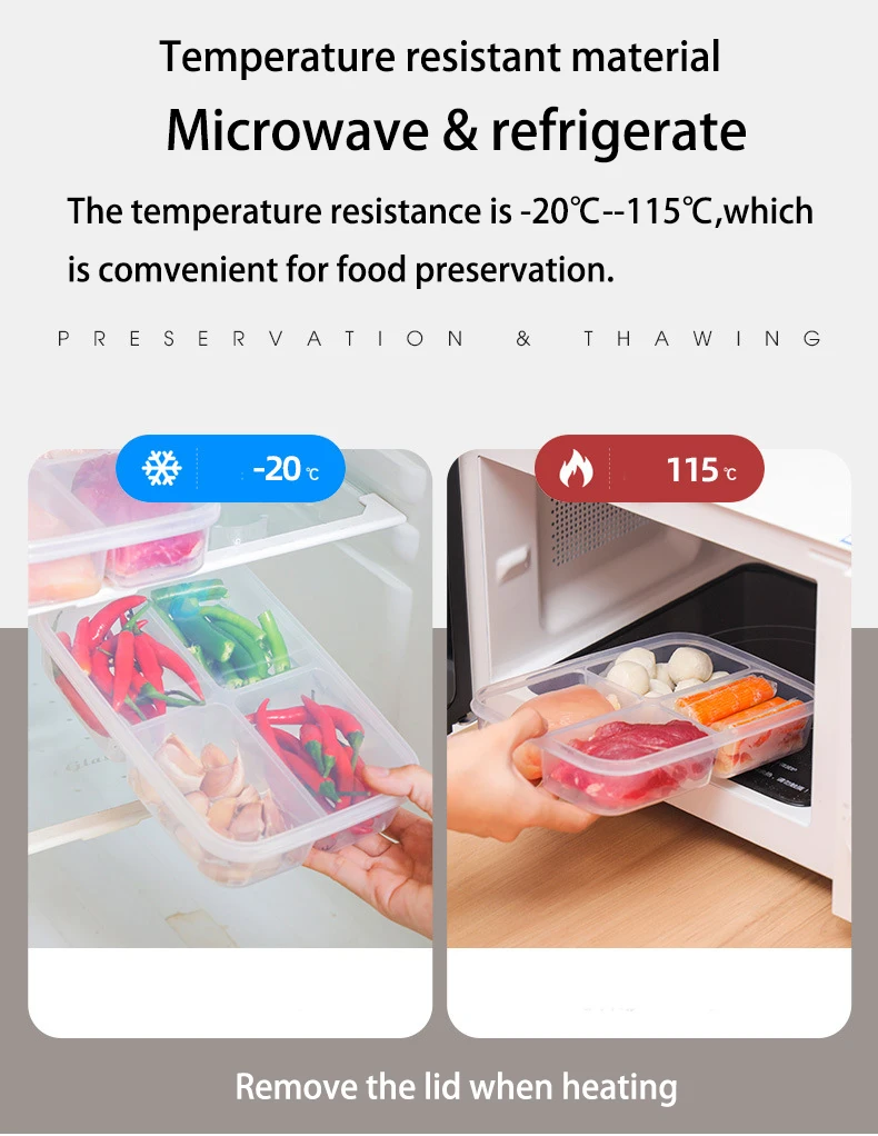 Recyclable Refrigerable 4 Compartment Partition Air Tight Hermetic ...