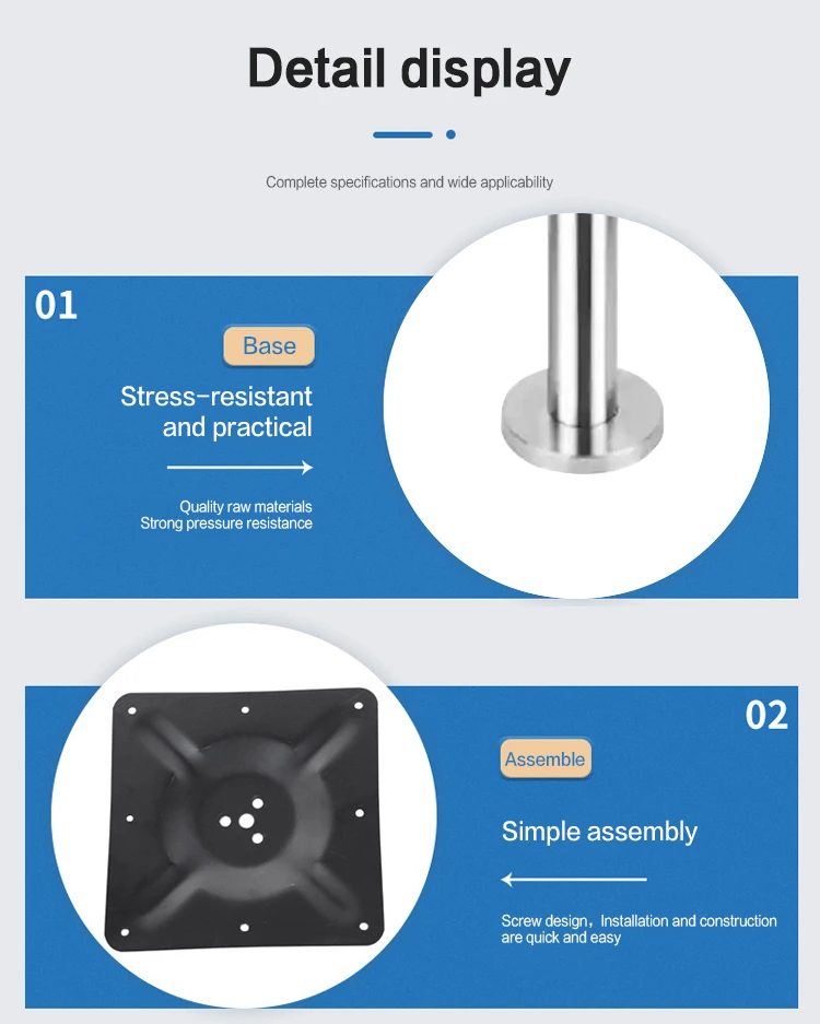 High Quality Stainless Steel Leg Single Stand Round Base Metal Leg Use ...