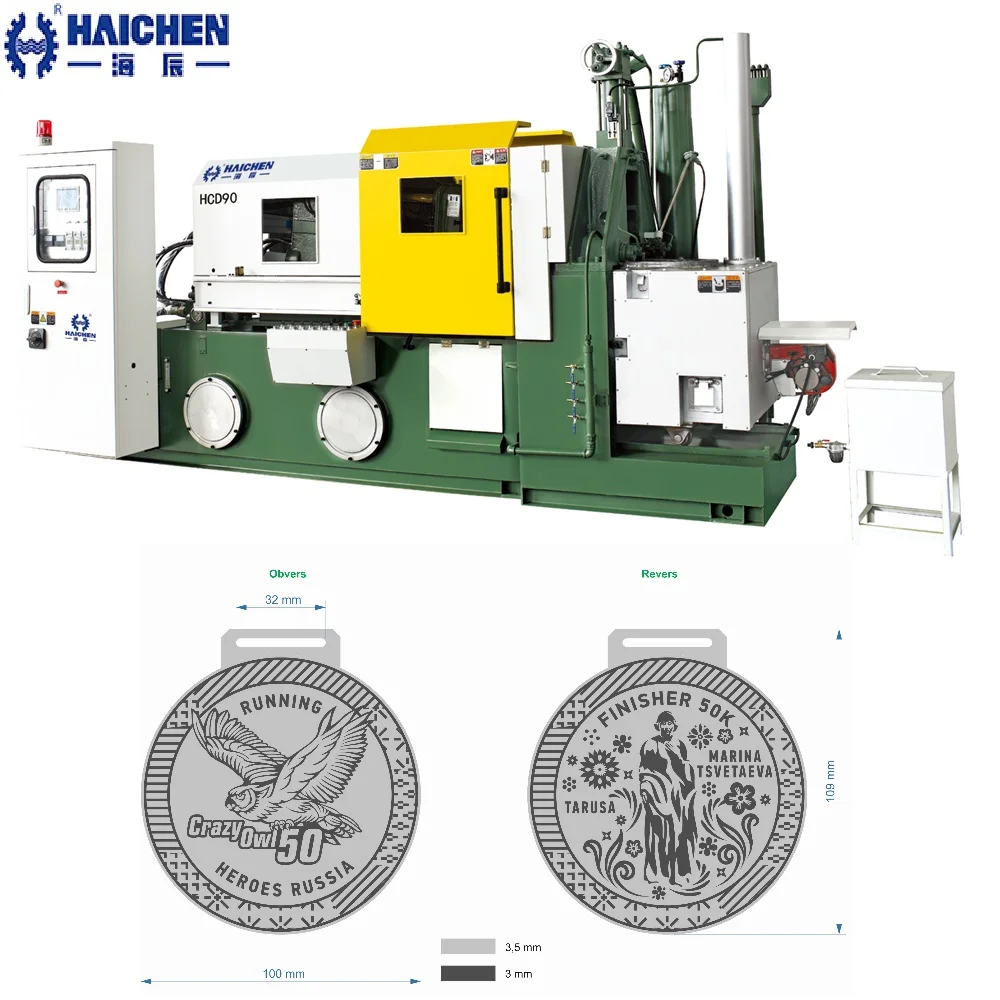Haichen 90-ton Hot Chamber Die-casting Machine For Making Zinc Alloy Medals - Buy Zinc Alloy ...