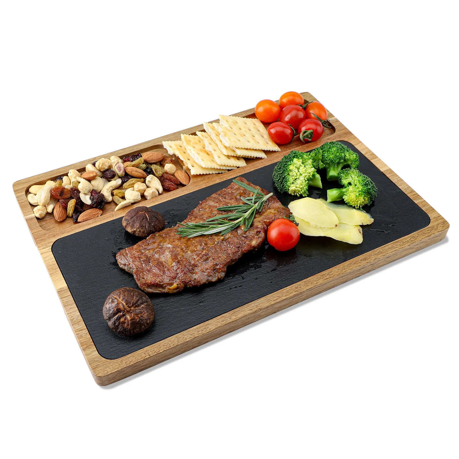 Acacia Natural Slate Plate Western Restaurant Steak High-end Plate ...